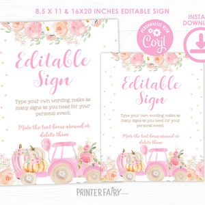 Pumpkin Patch Editable Sign Thanksgiving Sign Little Pumpkin - Etsy