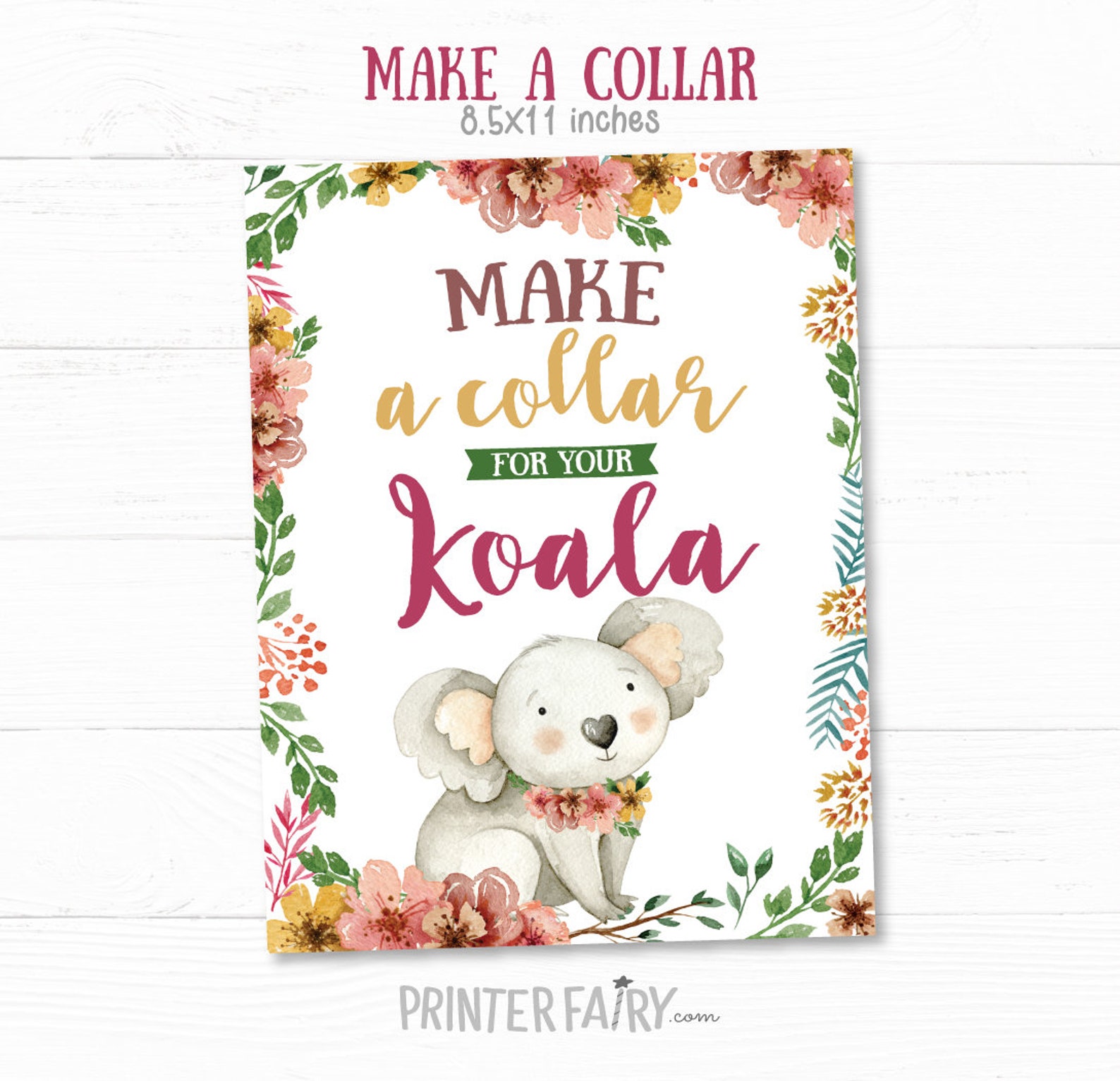 Koala Adoption Party Games Adopt a Koala Koala Adoption Pet - Etsy