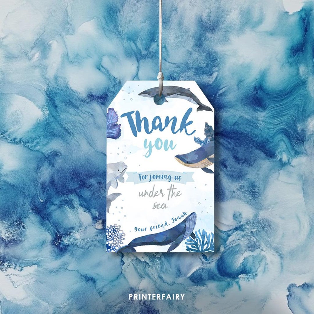 Whale Party Printable Favor Tags Editable Template, Under the Sea ...