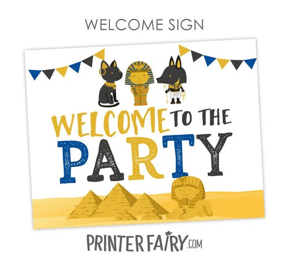 Egypt Welcome Sign, Egyptian Birthday Party, Adventure Birthday Party ...