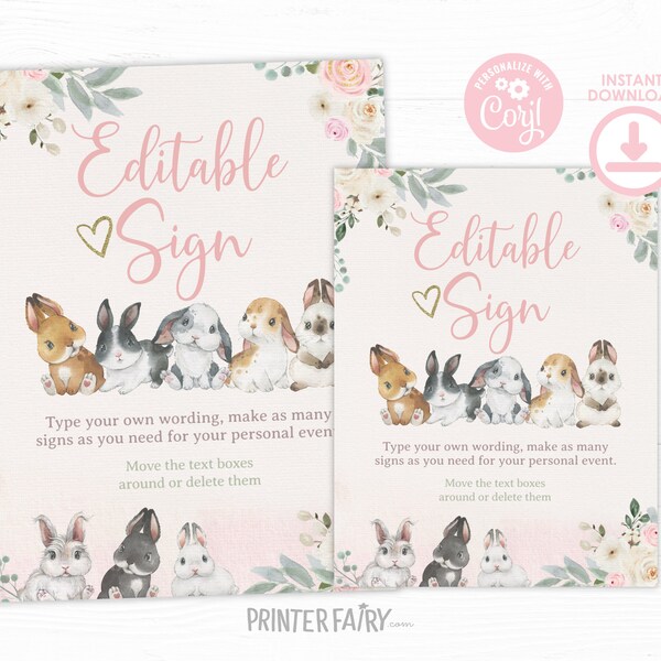 Easter Bunny Signs - Etsy