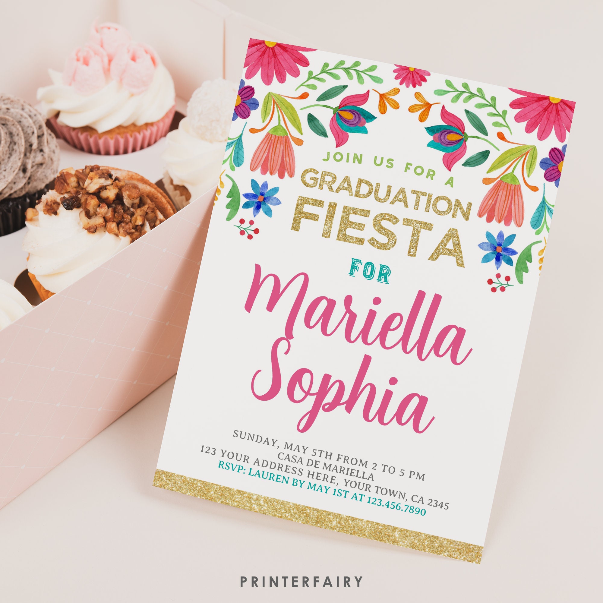 Graduation Party Invite, Editable Mexican Theme Fiesta, Cinco De Mayo ...
