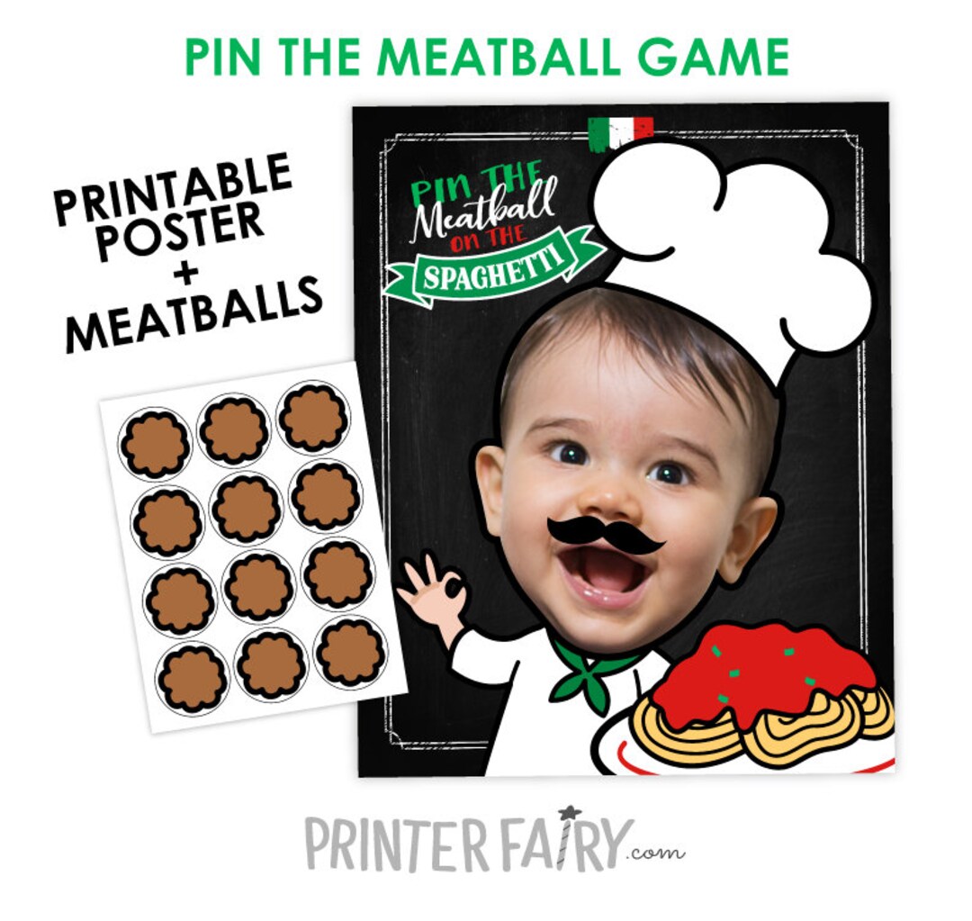 Pin the Meatball Game, Spaghetti Birthday Party, Pasta Party ...