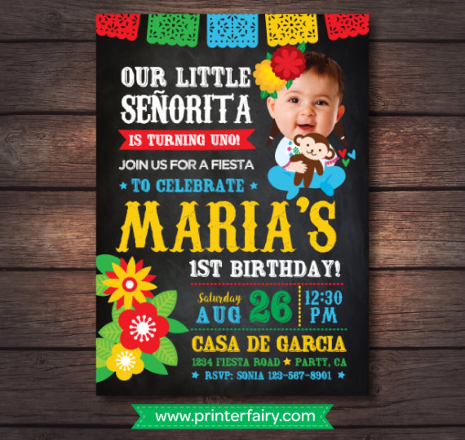 First Fiesta Invitation Fiesta First Birthday Invitation - Etsy