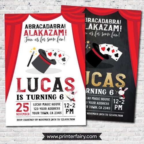 Magic Show Party Invitation Magician Birthday Party Magic - Etsy