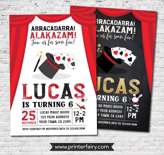 Magic Show Party Invitation Magician Birthday Party Magic - Etsy