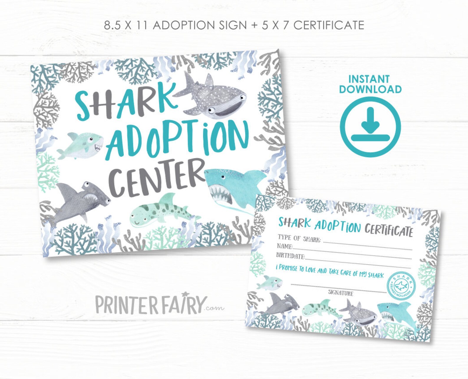 Shark Birthday, Adopt a Shark, Shark Party Games, Pet Adoption Center ...