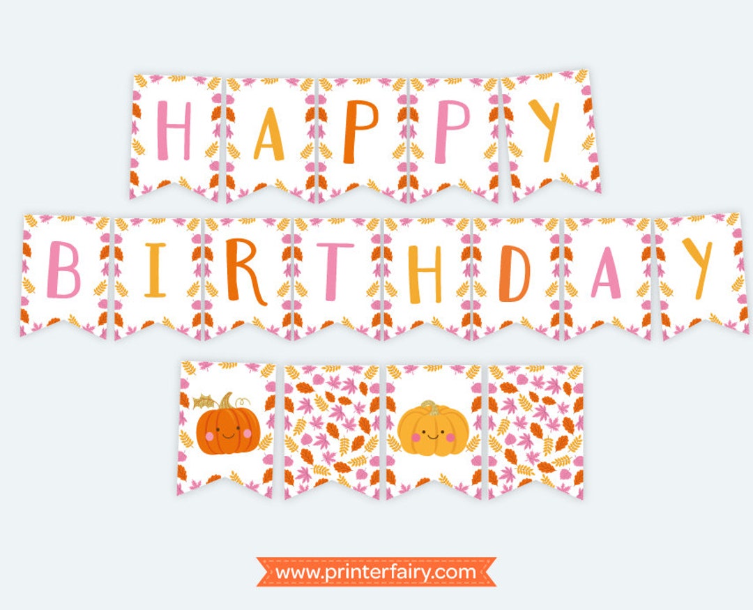Little Pumpkin Girl Birthday Banner, Autumn Birthday Party Decor ...