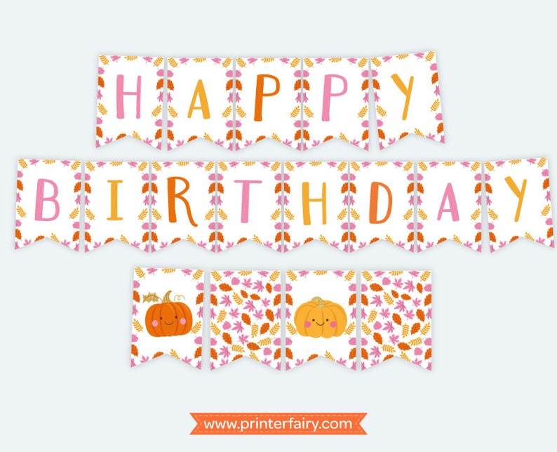 Little Pumpkin Girl Birthday Banner Autumn Birthday Party | Etsy