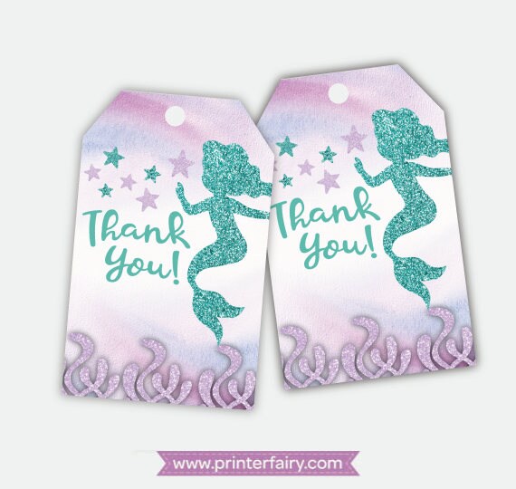 Mermaid Favor Tags, Mermaid Birthday Party, Mermaid Baby Shower ...