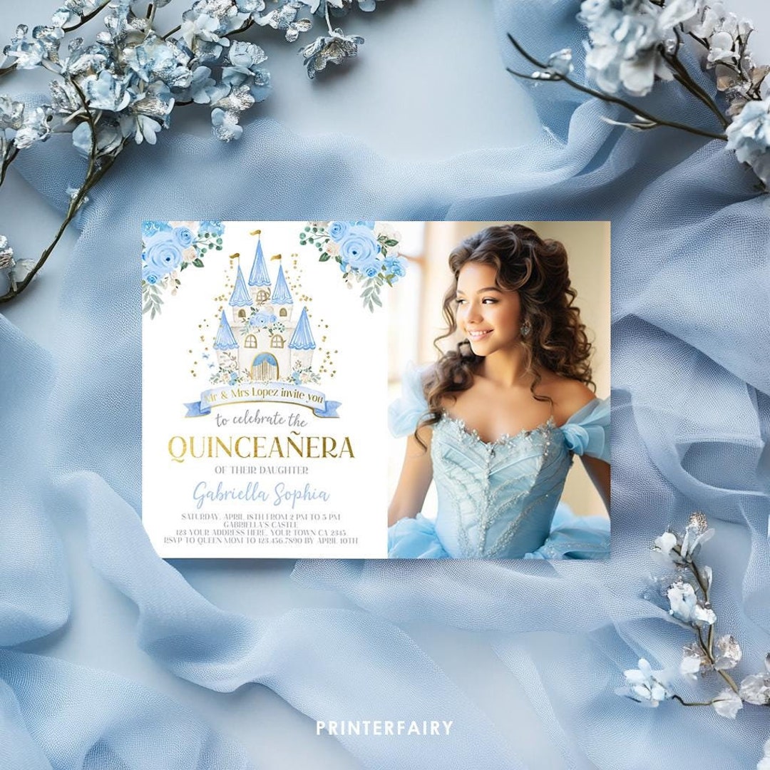 Quinceañera Invitation With Photo, Princess Castle Royal Party ...