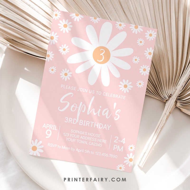 Daisy Birthday Invitation - Etsy