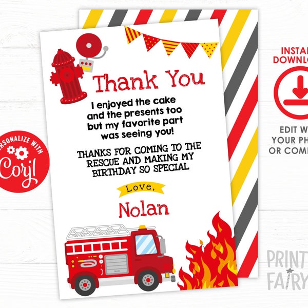 Fireman Thank You - Etsy