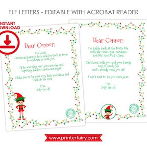 EDITABLE Christmas Elf Letters, 2 Designs Included, INSTANT DOWNLOAD - Etsy