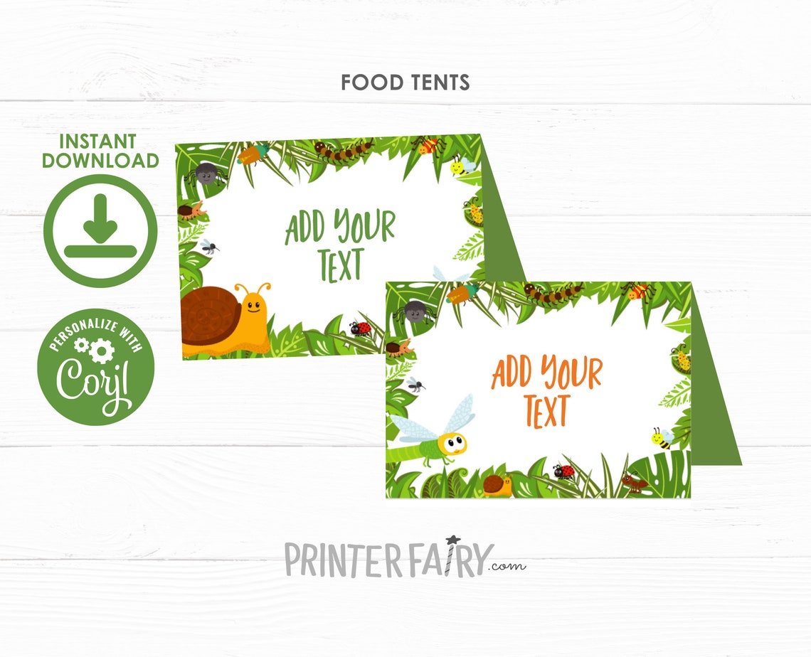 Bugs Editable Food Labels, Bugs Food Tents, Creepy Crawlers Printable ...