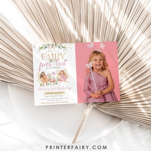 Editable Fairytale Partea Birthday Invitation With Photo, Whimsical ...