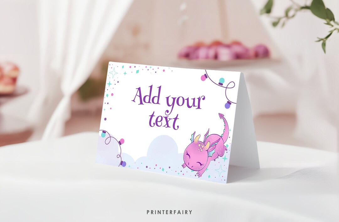 Dragon Birthday Party Food Tents, Dragon Party Decor, Girl Dragon Party ...