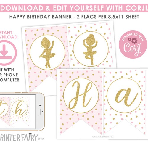 Ballerina Birthday Banner Ballerina Party Decorations | Etsy