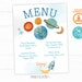 Outer Space Birthday Party Menu, Editable Template, Planets Rocket Ship ...