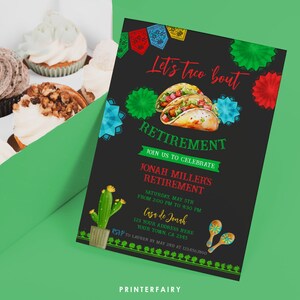 Taco About Retirement Invitation, Editable Printable Invite, Mexican ...