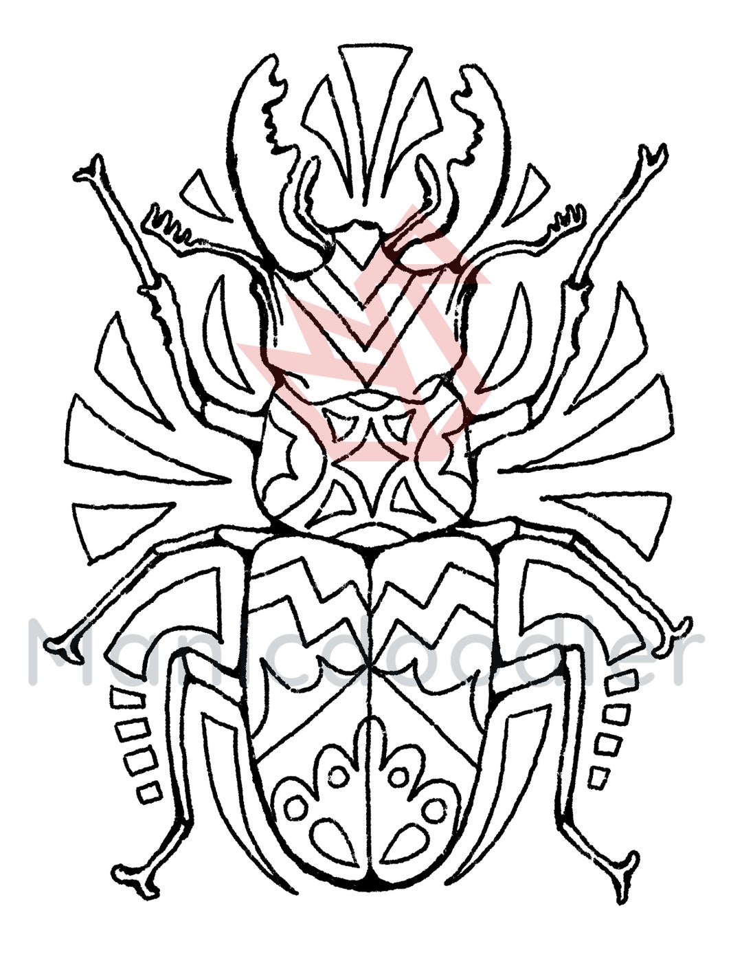 Stag Beetle Coloring Page Download - Etsy