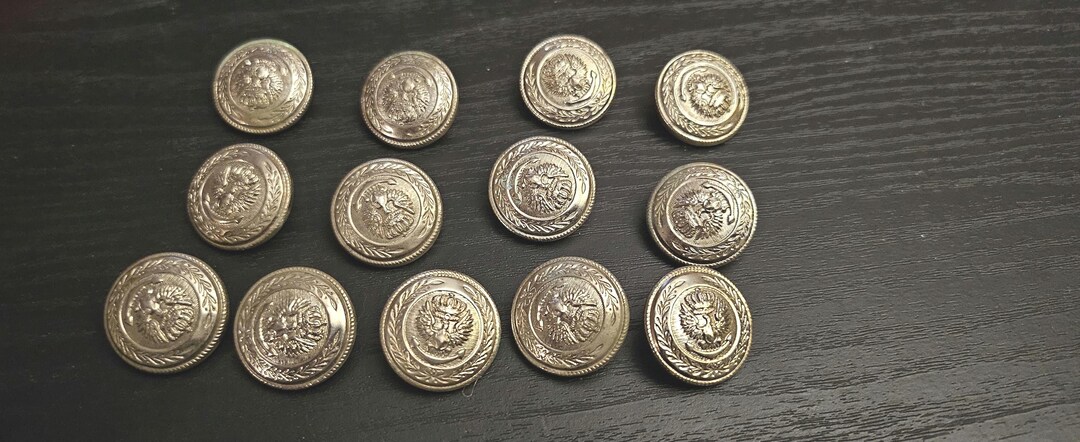 Vintage Metal Military Style Buttons Eagle Crest Set of 13 - Etsy