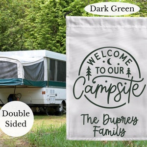 Welcome to Our Campsite Personalized Garden Flag, Custom Camping Flag ...