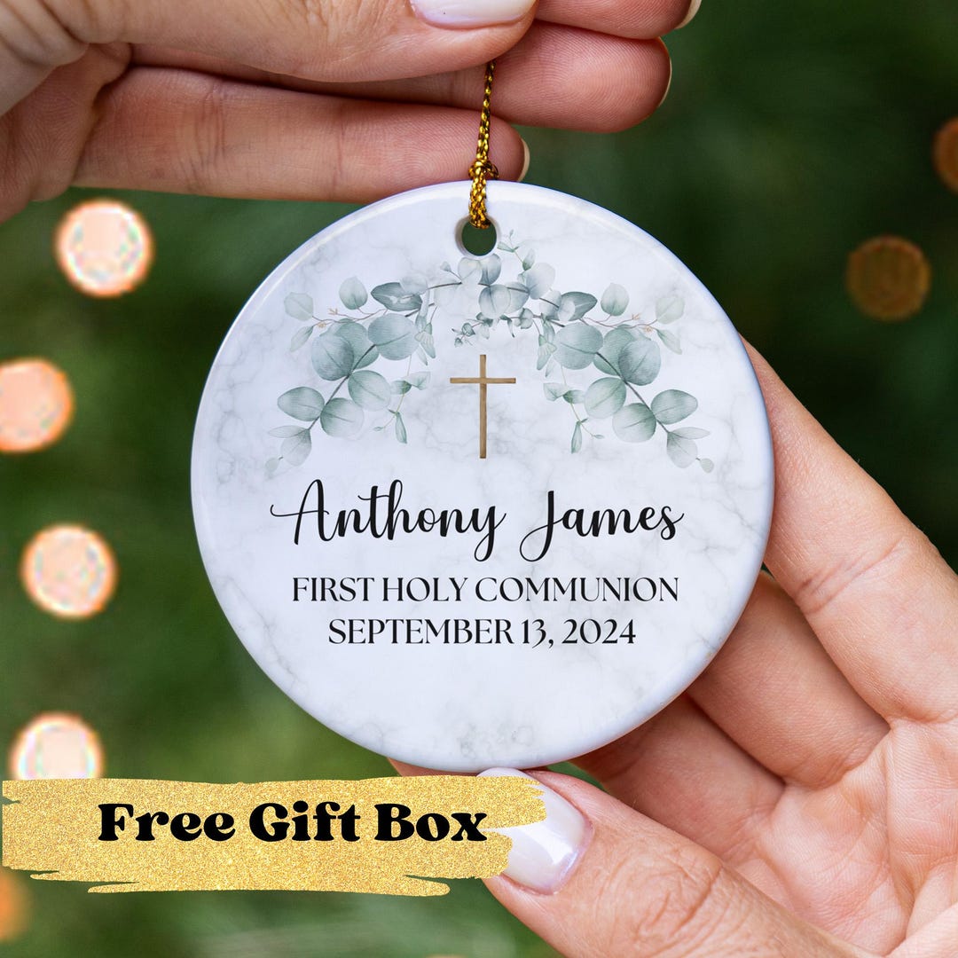 Personalized First Holy Communion Ornament, Custom Catholic Gifts for ...