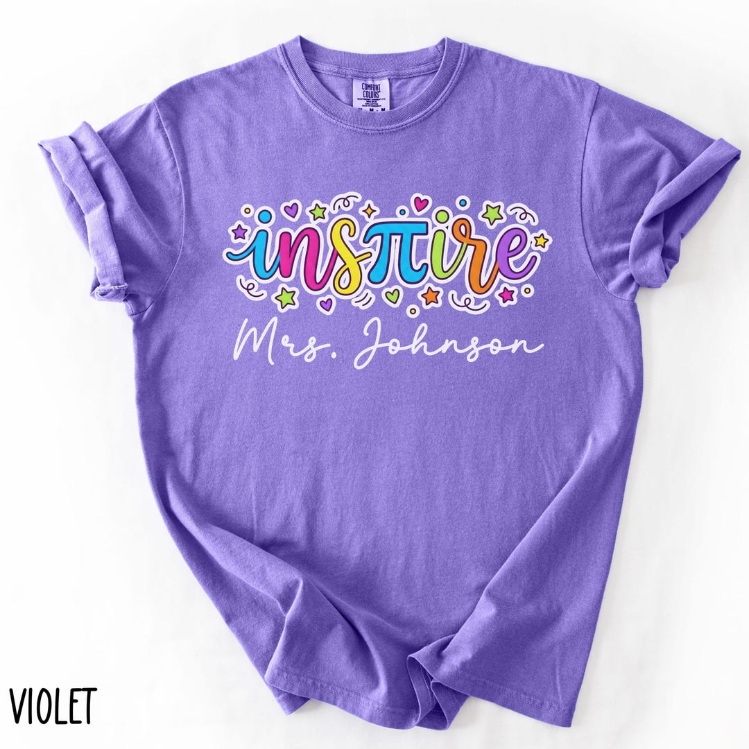 Inspire Pi Math Teacher Shirt, Personalized Math Teacher Tee, Pi Symbol ...