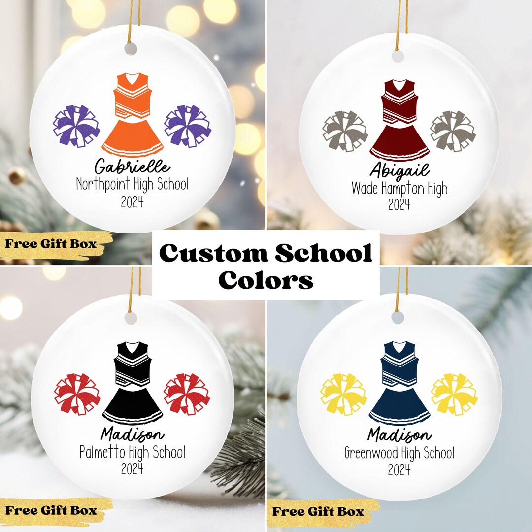 Custom Cheerleader Ornament With Name & Year, Personalized Cheerleading ...