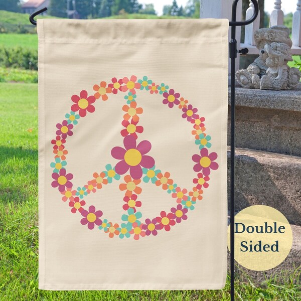 Floral Peace Sign - Etsy