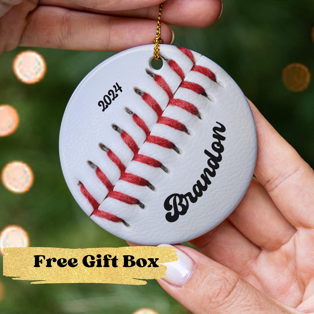 Custom Baseball Ornament With Name & Year, Personalized Baseball ...
