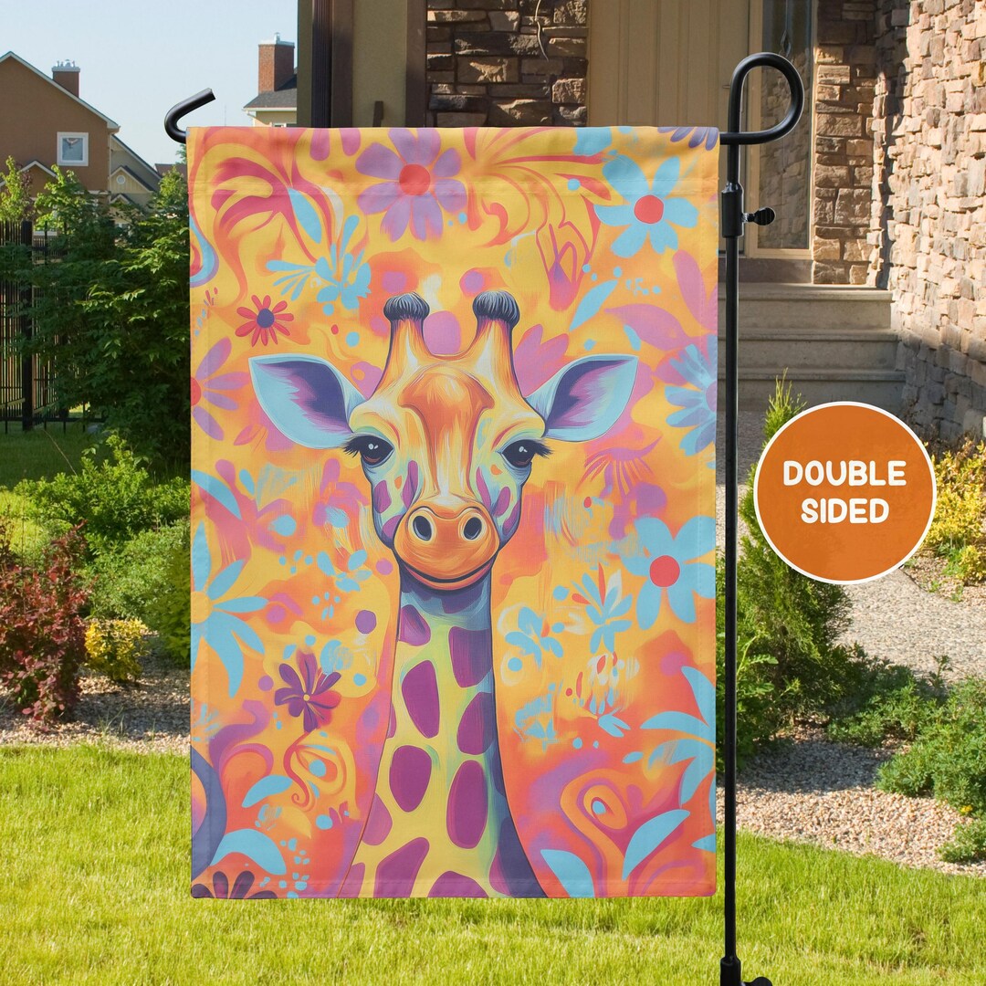 Colorful Giraffe Garden Flag, Giraffe Gifts, Gift for Mom, Grandma Gift ...