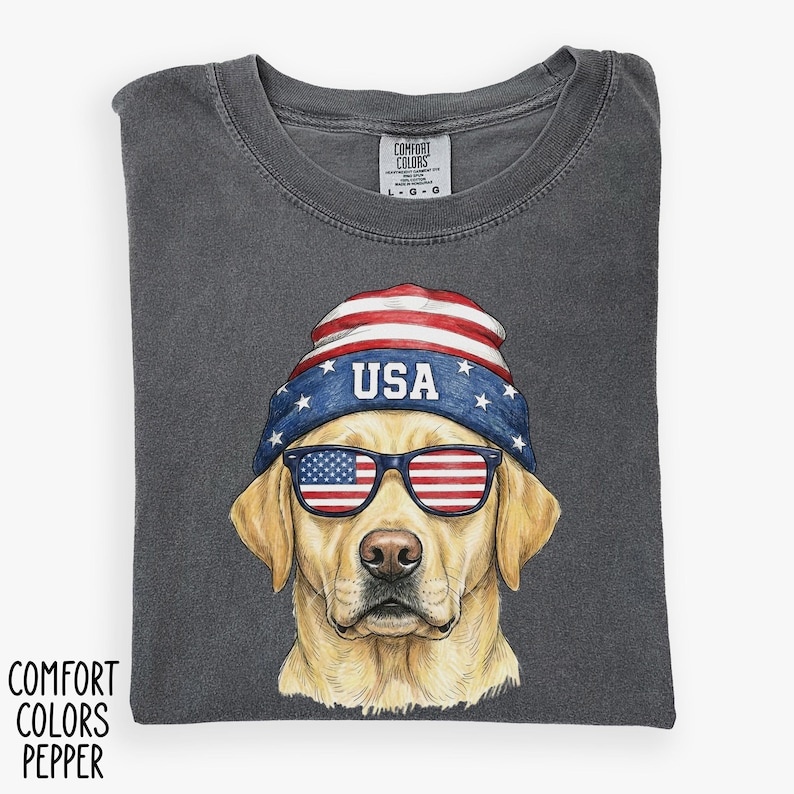 Patriotic Yellow Lab Shirt, Comfort Colors T-shirt, USA Shirt, Labrador ...