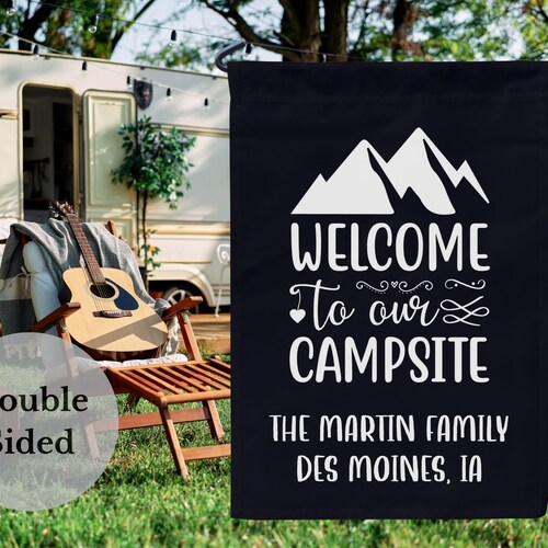 Welcome to Our Campsite Personalized Garden Flag - Etsy