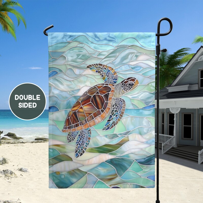Sea Turtle Garden Flag - Etsy