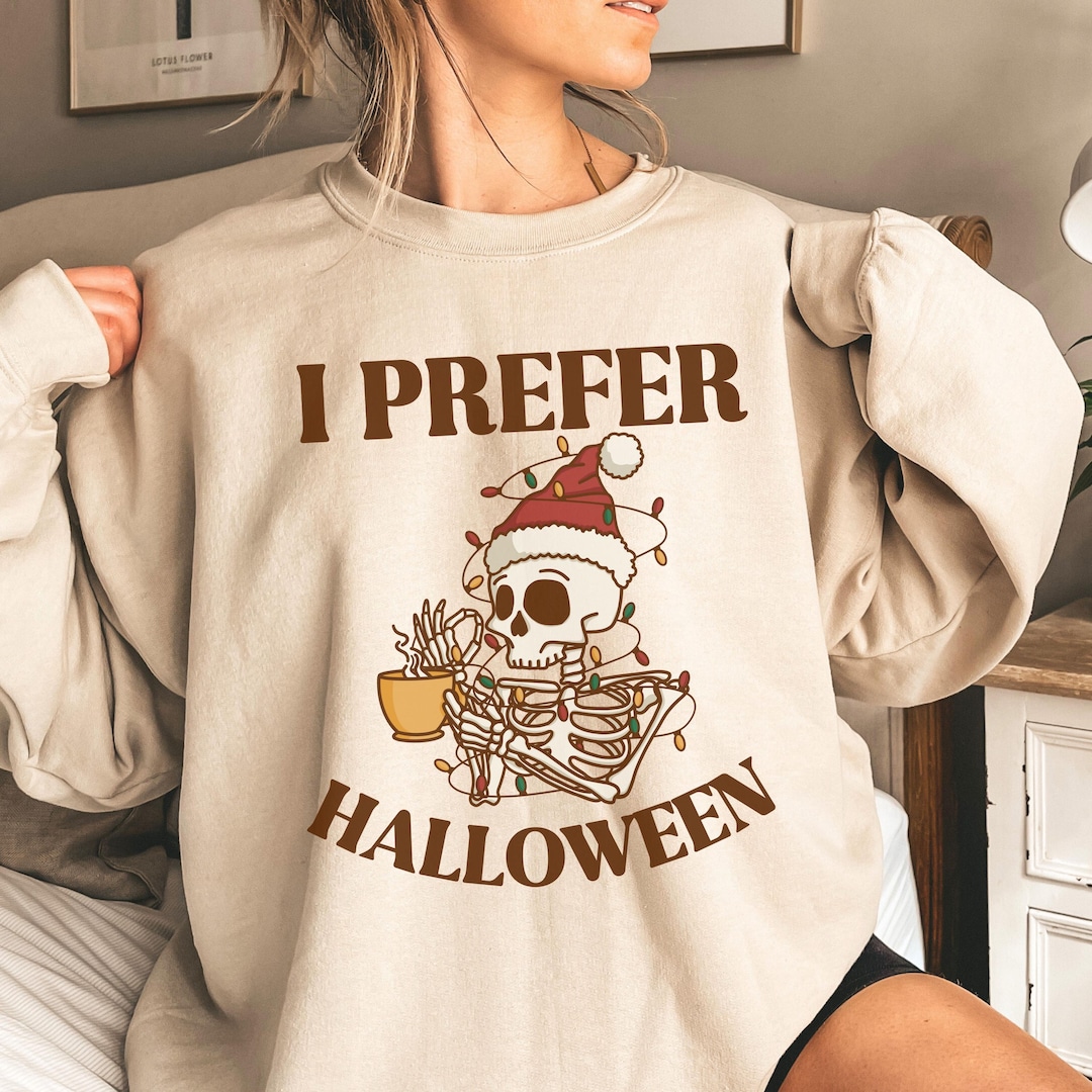I Prefer Halloween Spooky Christmas Shirt, Comfort Colors Funny ...