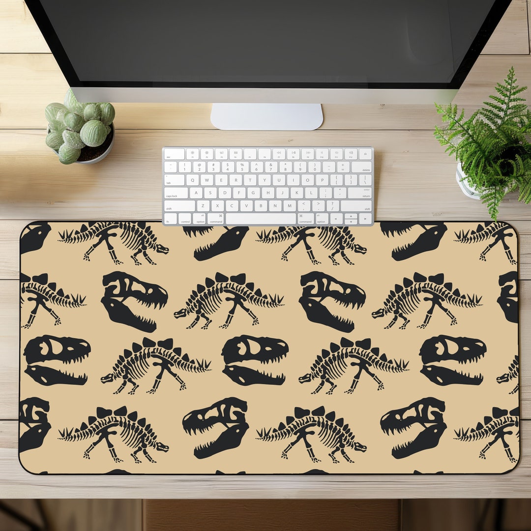 Dinosaur Fossil Bones Desk Mat, XL Mouse Pad, Paleontology Gift ...