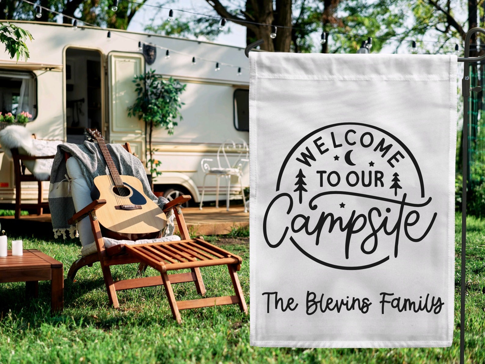 Welcome to Our Campsite Personalized Garden Flag Custom - Etsy