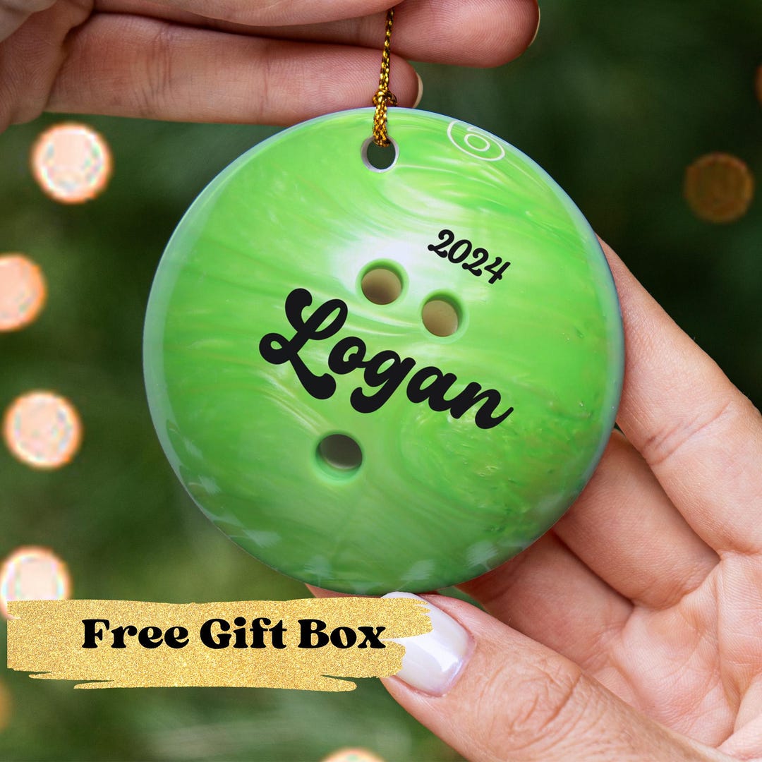 Custom Bowling Ornament With Name & Year, Personalized Bowling Ball ...