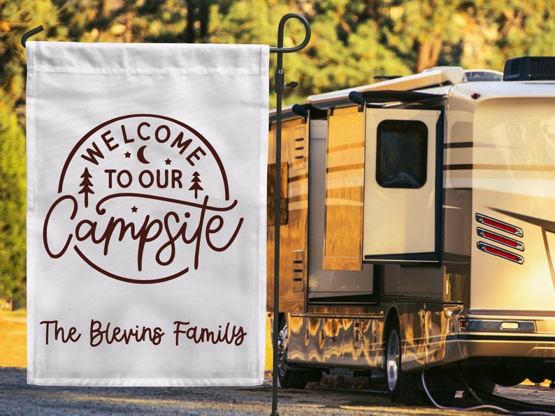 Welcome to Our Campsite Personalized Garden Flag Custom - Etsy