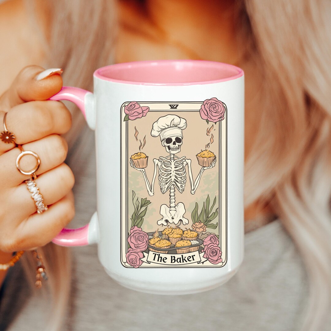 Baker Skeleton Tarot Card Coffee Mug, Baking Gifts, Chef Gift, Mother's ...