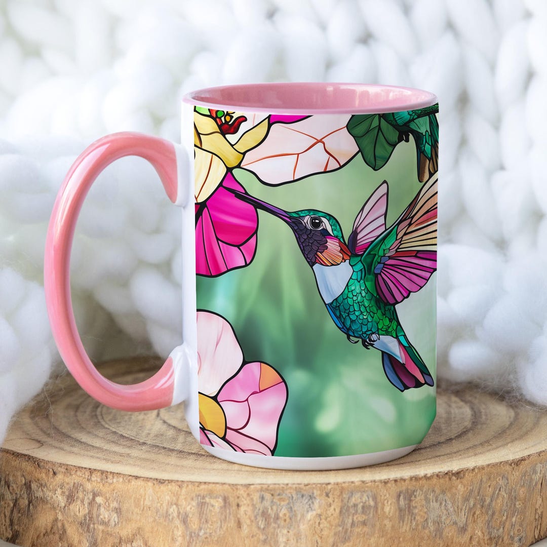 Stained Glass Hummingbird Mug, Hummingbird Coffee Cup, Mother's Day ...