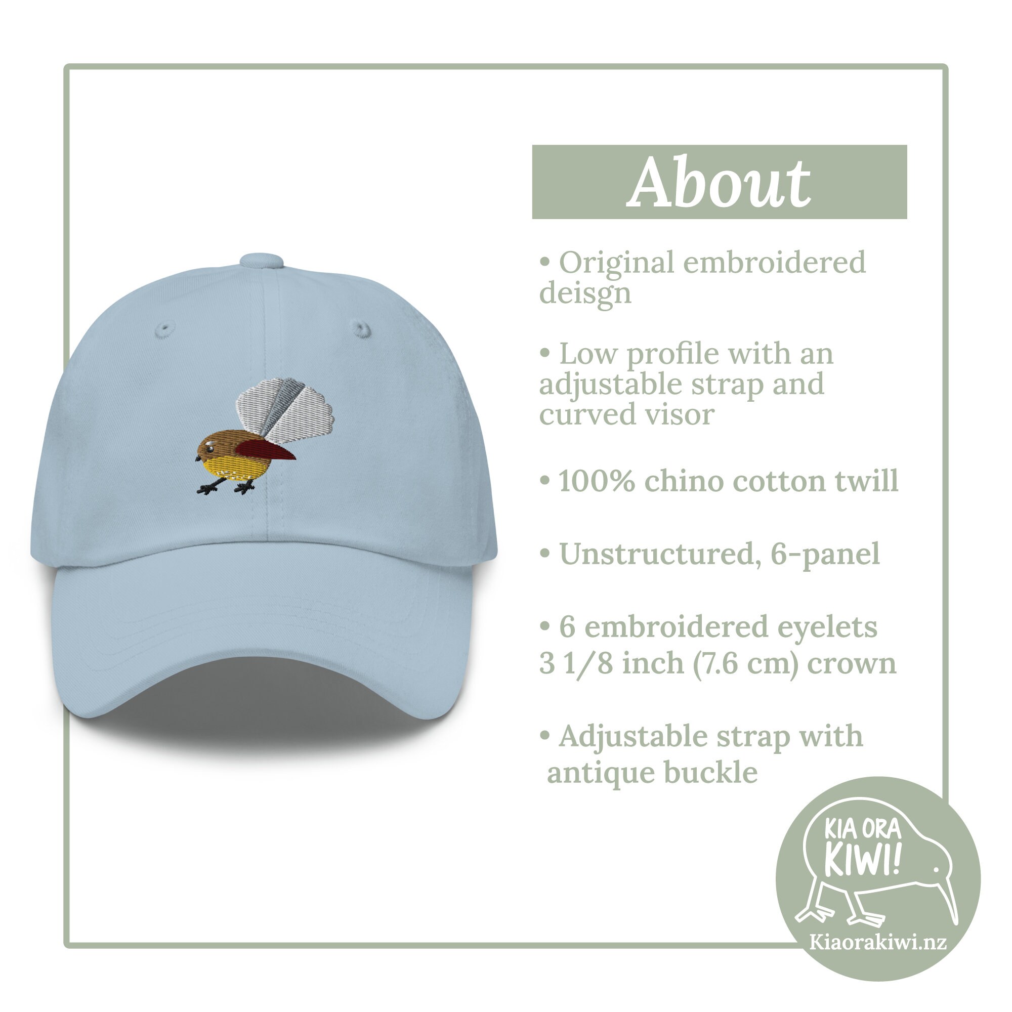 New Zealand Native Bird Hat Fantail Cap New Zealand Fantail Fantail Hat ...