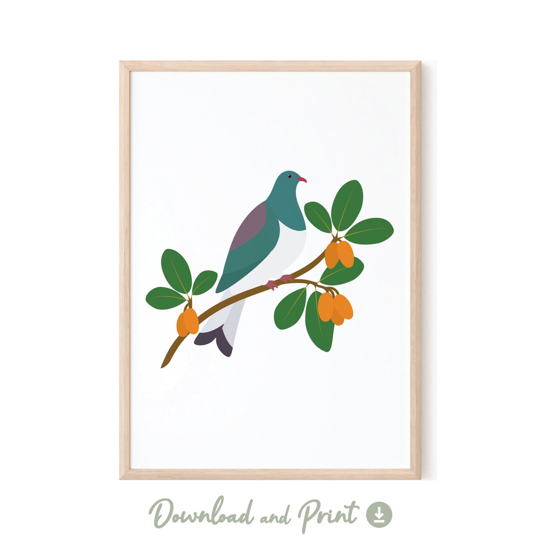 Kereru in Karaka | PRINTABLE Wall Art | DIGITAL DOWNLOAD | Pigeon Art ...