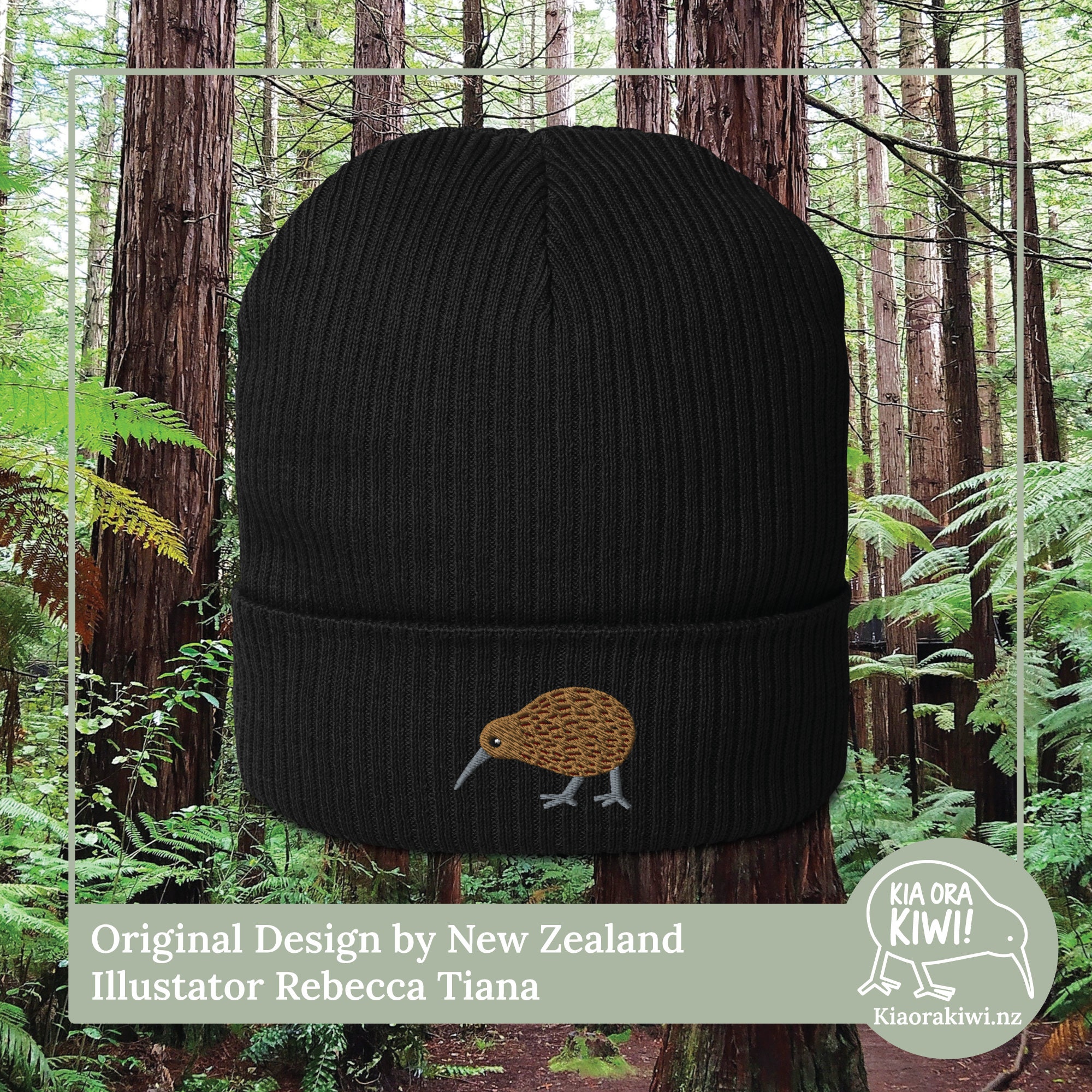 Kiwi Beanie New Zealand Native Bird Beanie New Zealand Kiwi Organic ...