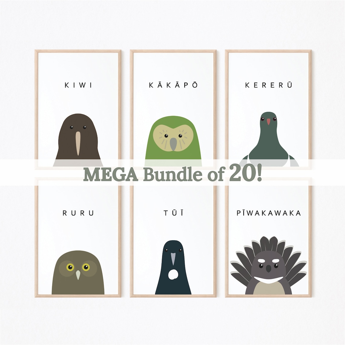 New Zealand Birds Wall Art MEGA BUNDLE Set of 20 - Etsy