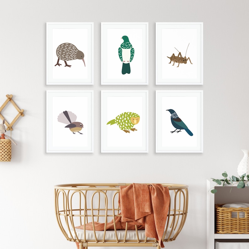 NZ Birds Art Print, Kiwi, Te Reo Maori, New Zealand Gift (digital ...