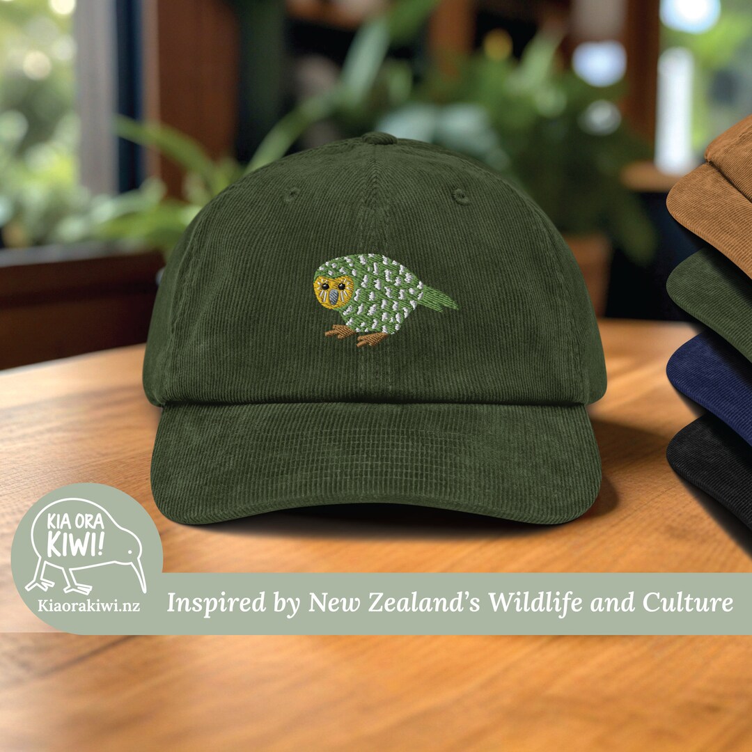 Cute Kakapo Hat | Corduroy Cap | NZ Kakapo | Cute Bird Hat ...