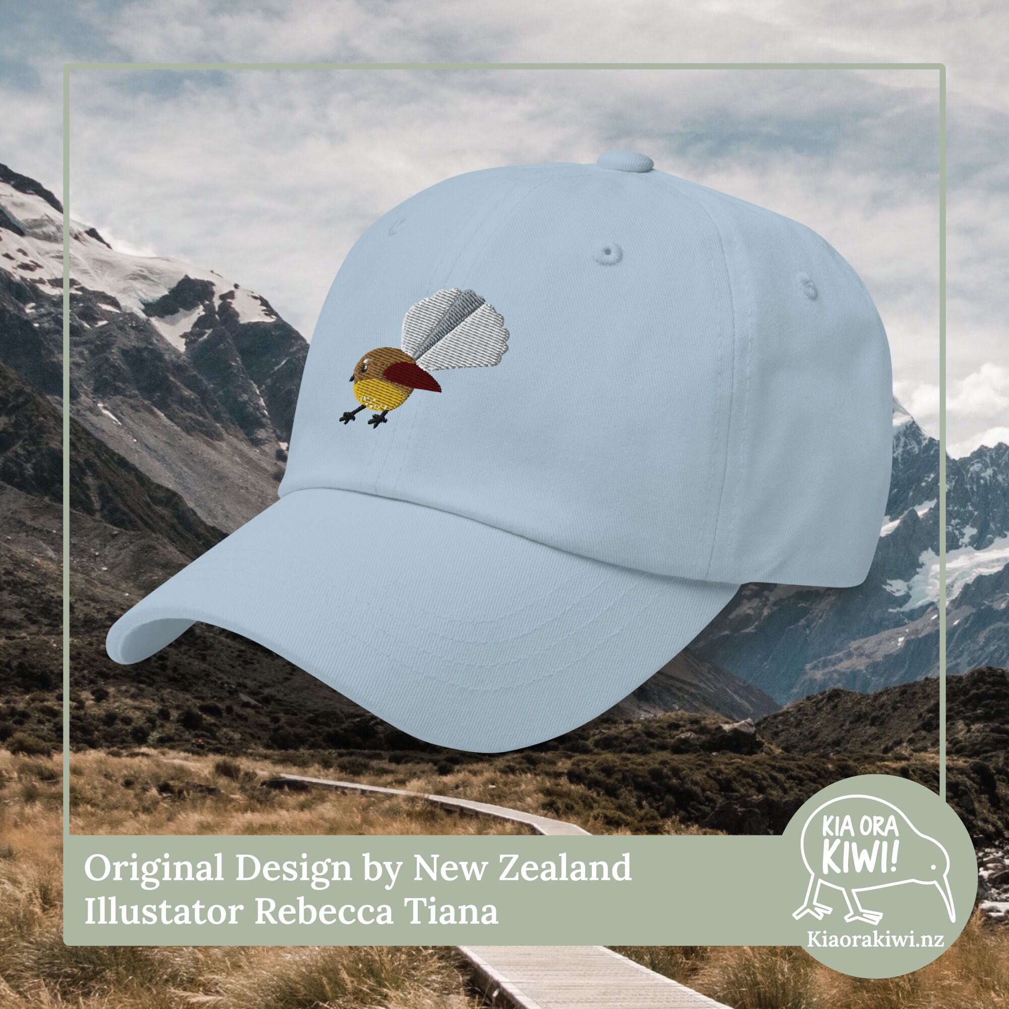 New Zealand Native Bird Hat Fantail Cap New Zealand Fantail Fantail Hat ...